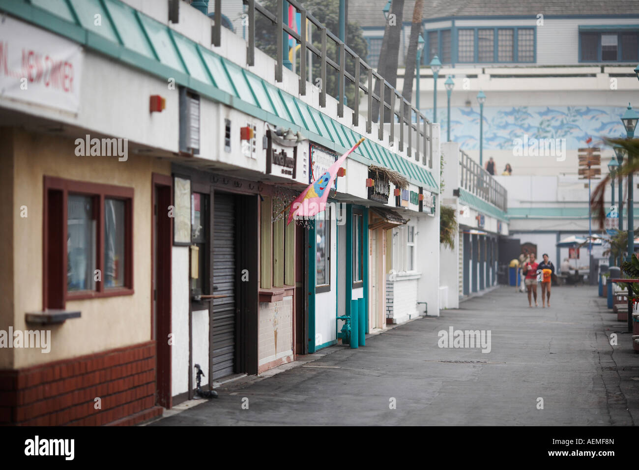 Rows of Empty Shops at the Redondo Beach pier, Redondo Beach, Southern ...