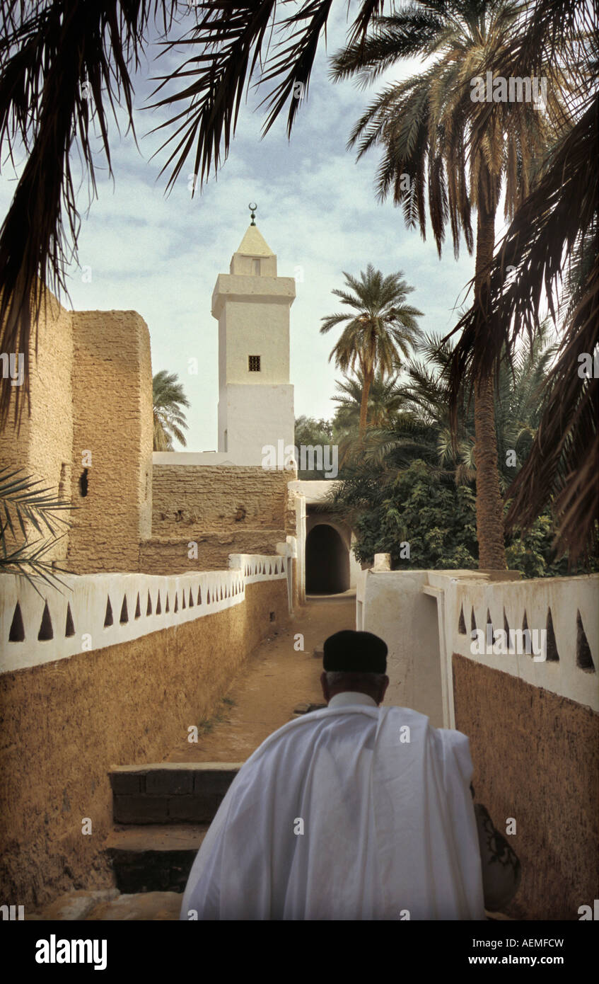 Libya Ghadames Local Berber man looking at Mosque Stock Photo - Alamy