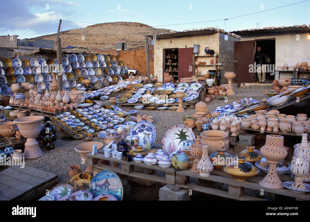 Libya Tripoli Pottery displayed for selling Stock Photo - Alamy