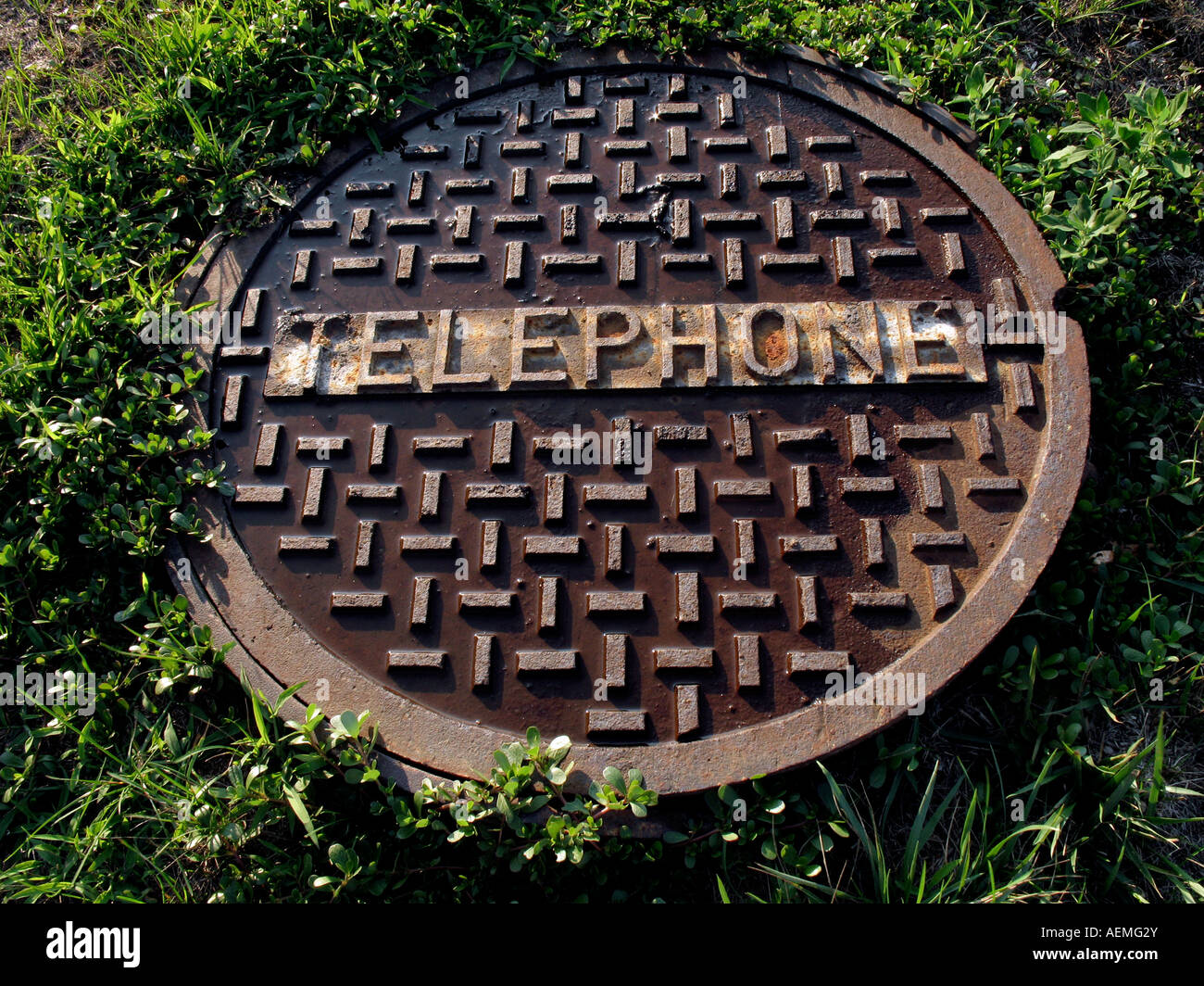 Telephone manhole cover hi-res stock photography and images - Alamy