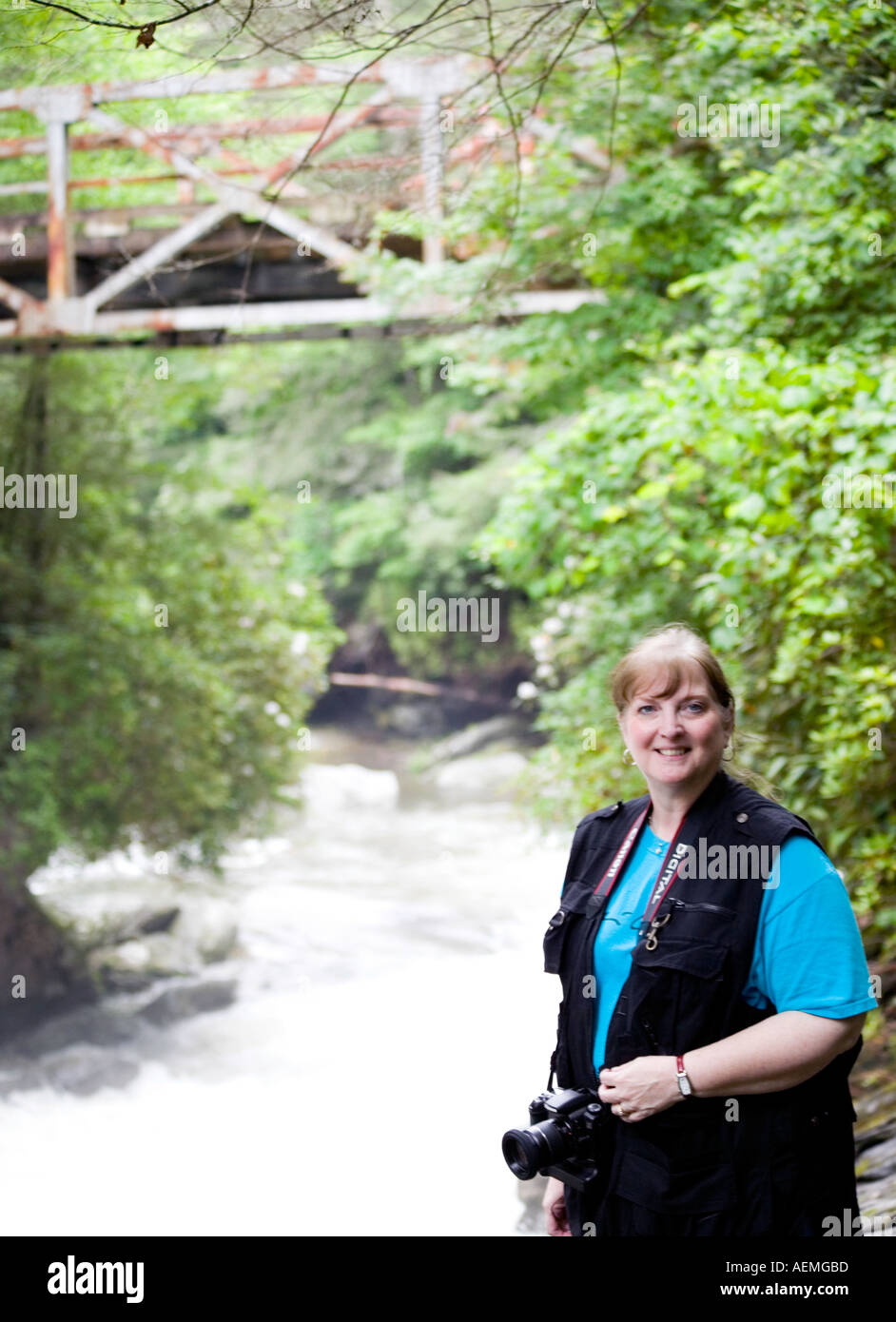 Photographing deliverance bridge Stock Photo - Alamy