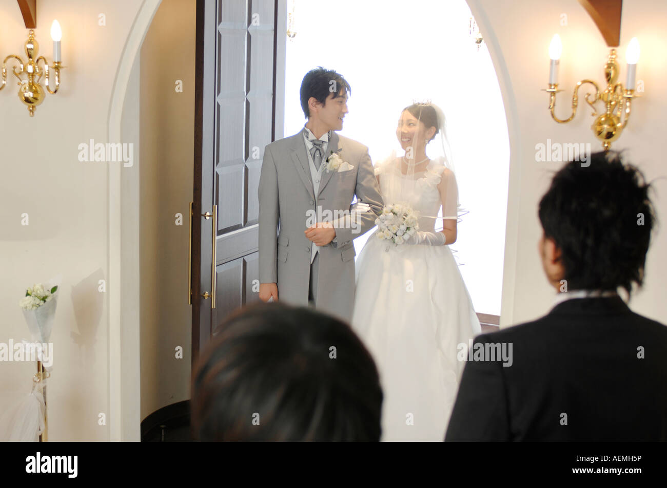 Bridegroom and bride Stock Photo - Alamy