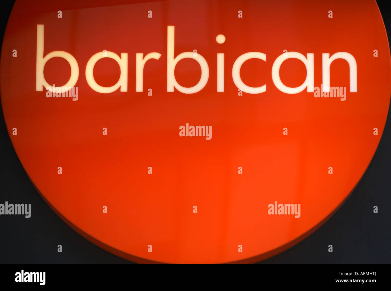 Barbican Sign East London England Stock Photo - Alamy