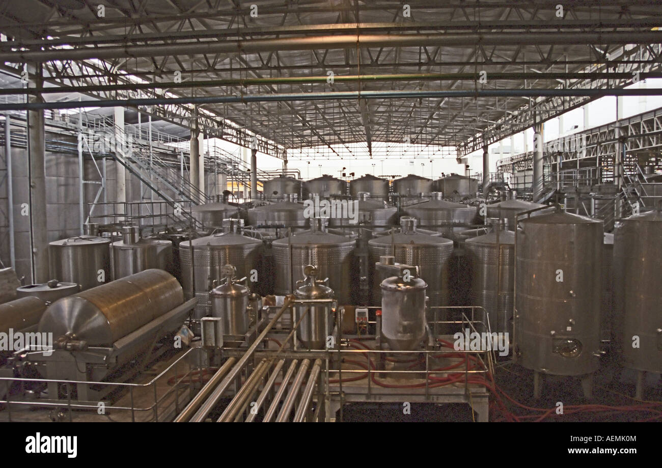Fermentation tanks. Vina San Pedro, Region del Maule, Chile Stock Photo ...