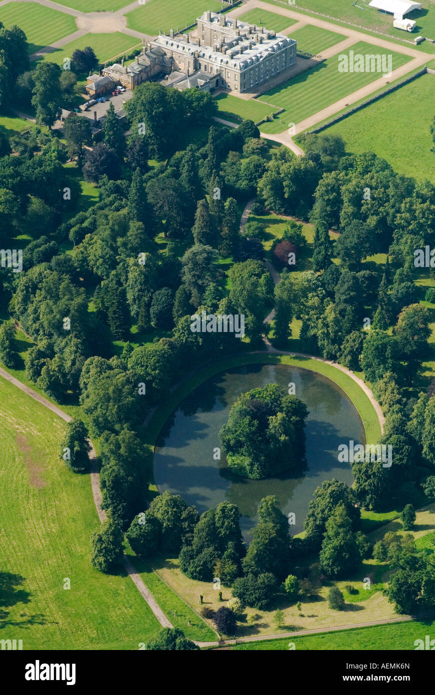 Althorp House and the Oval Lake, Earl Spencer family estate and ...