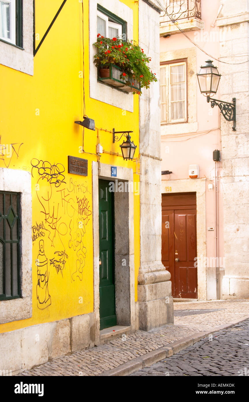Street view. Lisbon, Portugal Stock Photo - Alamy
