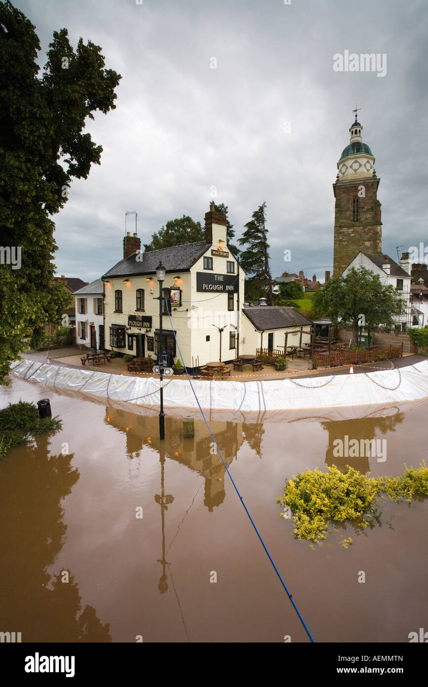 Emergency Flood Barriers On The River Severn At Upton On Severn Outside