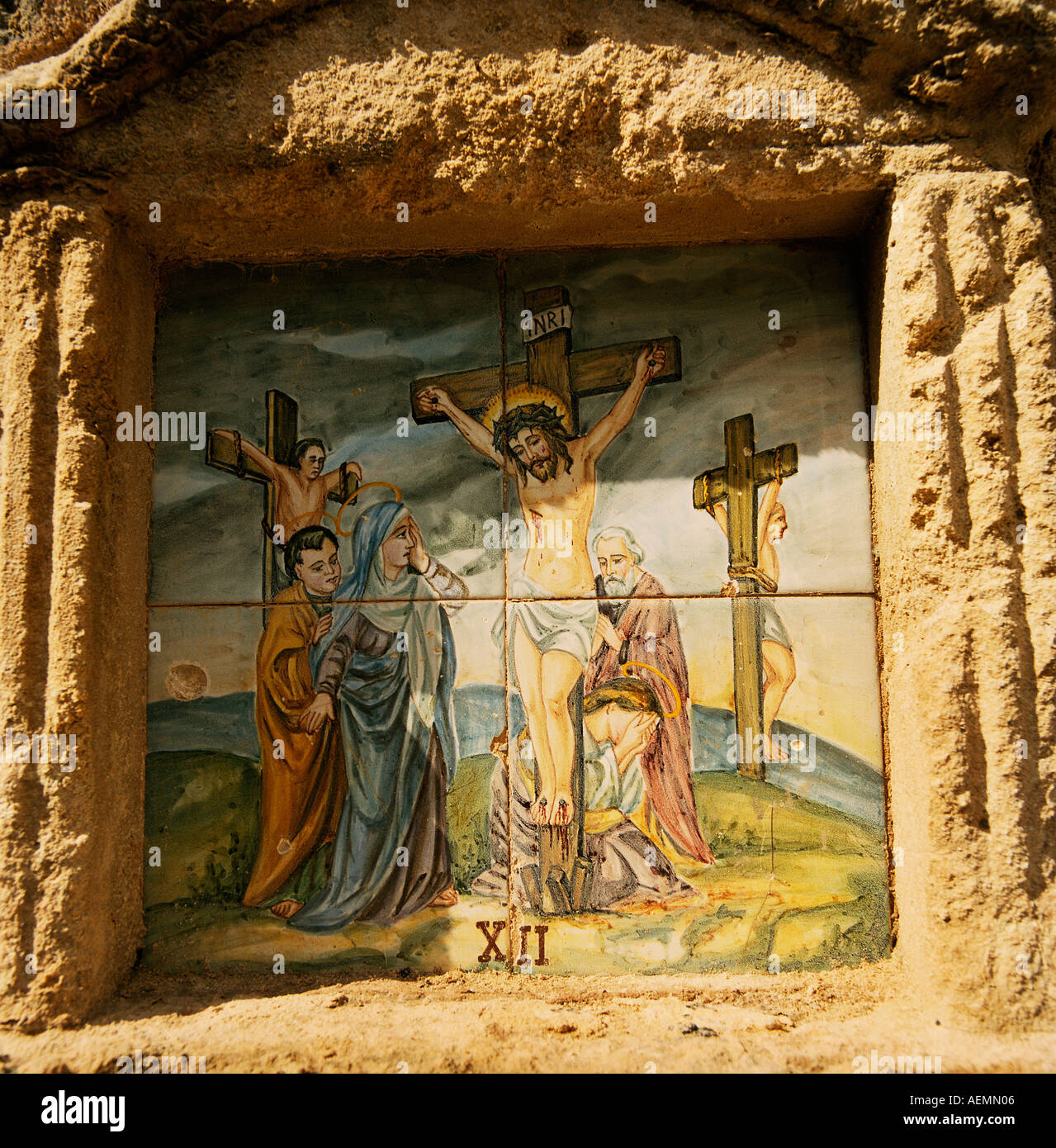 Religious Icon in Deia, Mallorca Stock Photo - Alamy