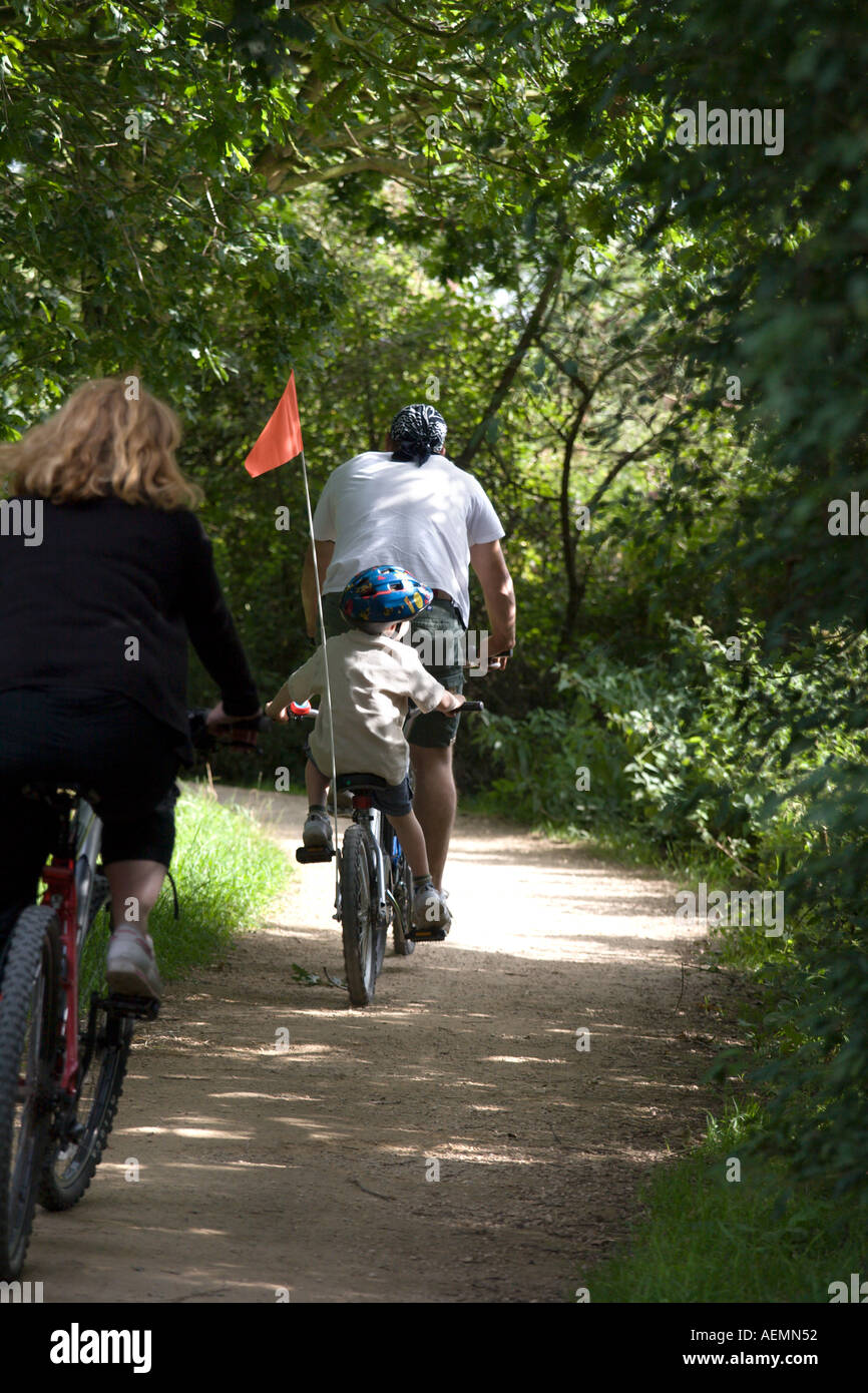 A family ride their bikes along the wivenhoe trail Colchester This path ...