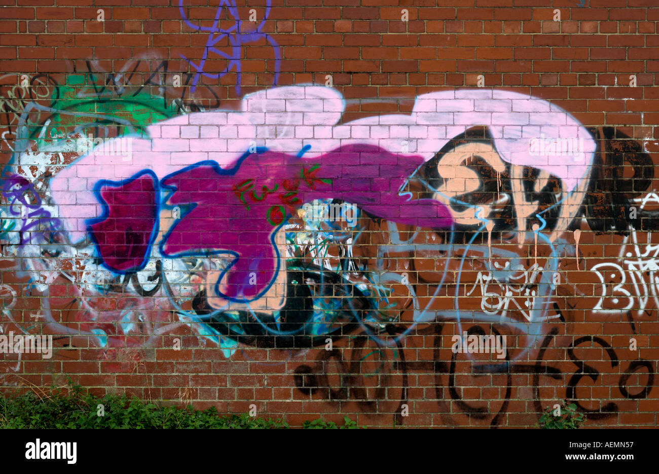 Graffiti on a brick building at Colchester essex england Stock Photo ...
