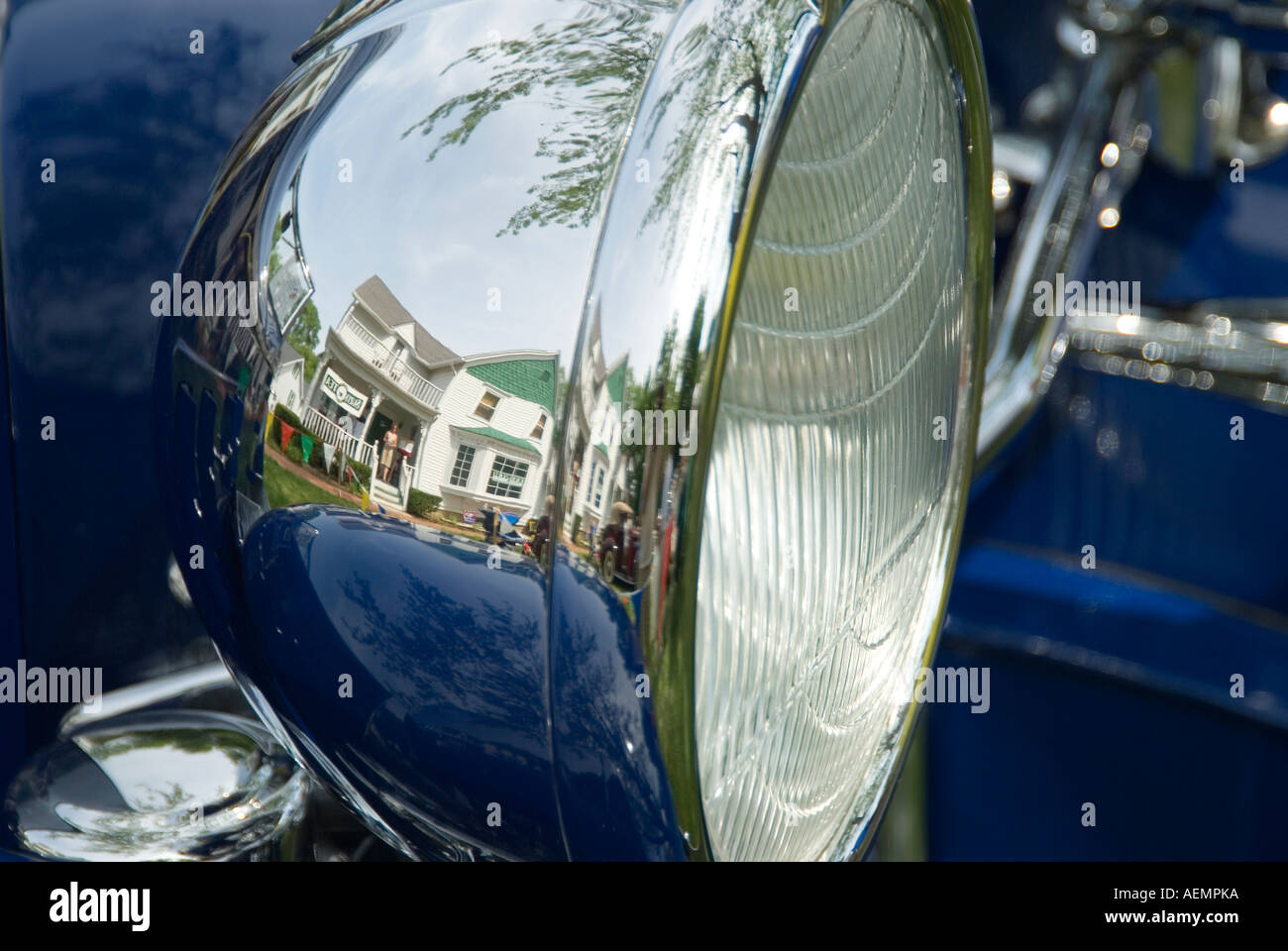 Packard Headlight Reflection Stock Photo - Alamy