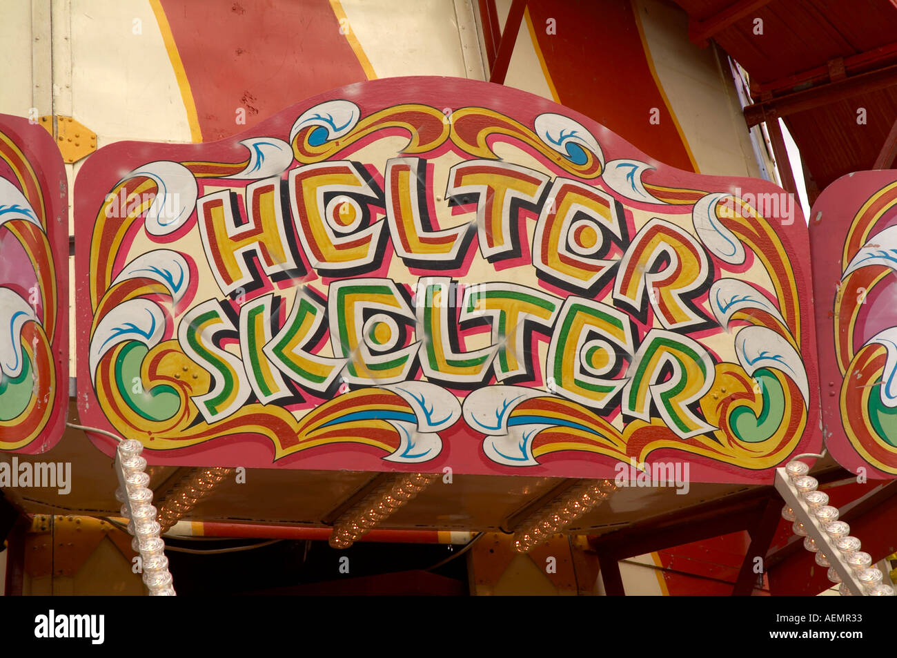 helter skelter at funfair slide fun fairground play Stock Photo - Alamy