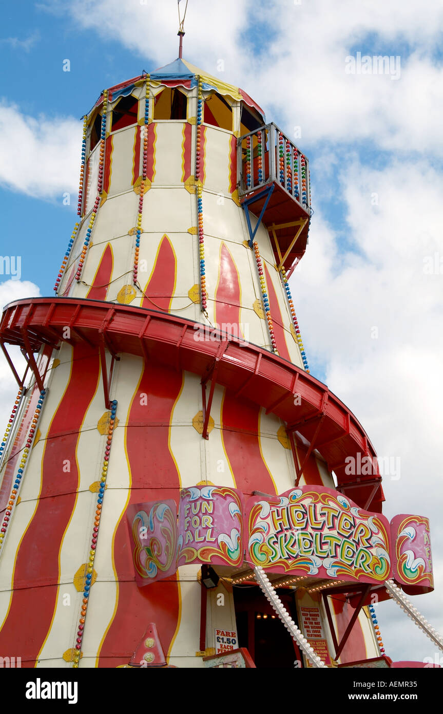 helter skelter at funfair slide fun fairground play Stock Photo - Alamy