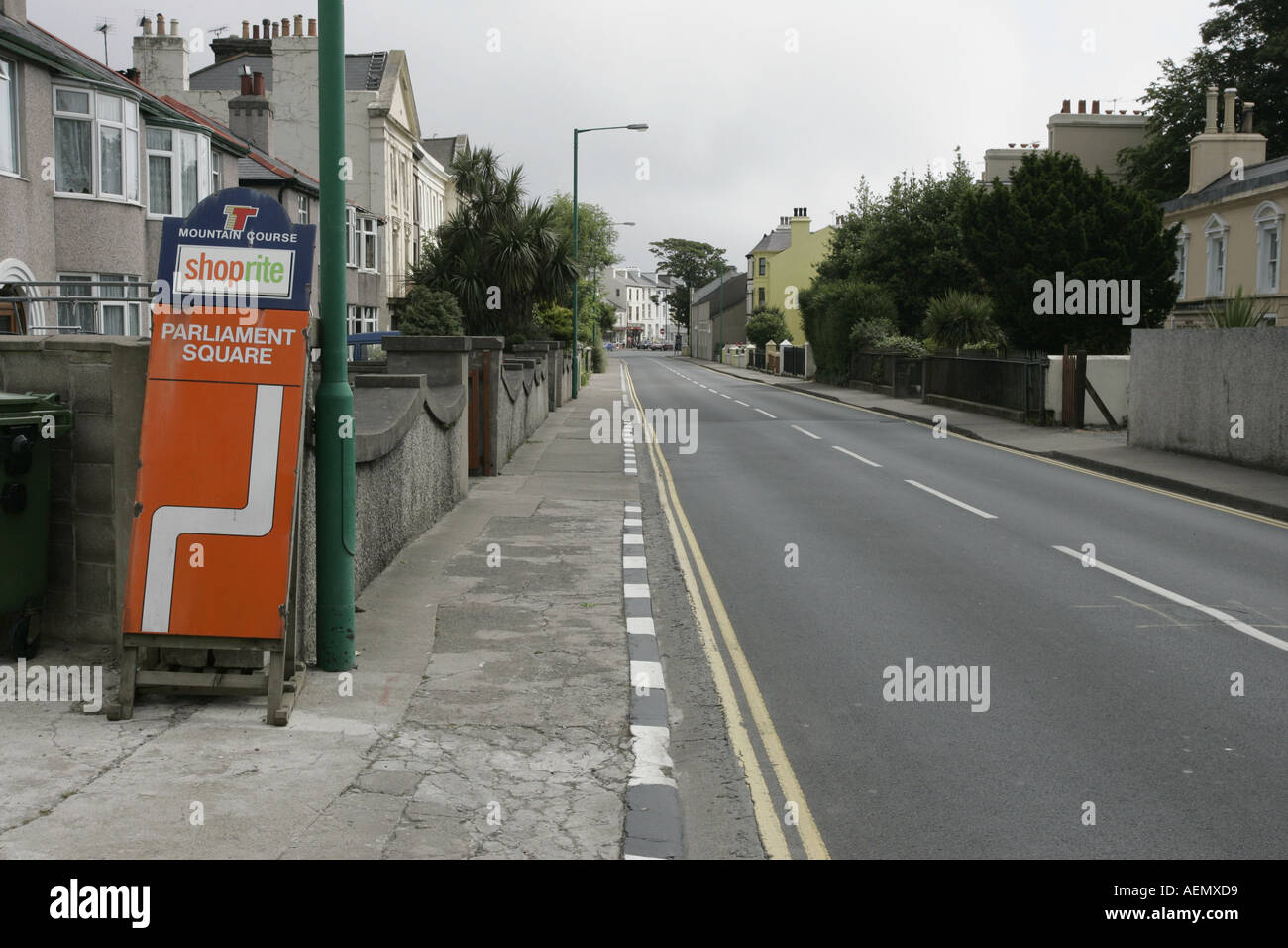 Parliament Square on the isle of man TT course IOM Stock Photo - Alamy