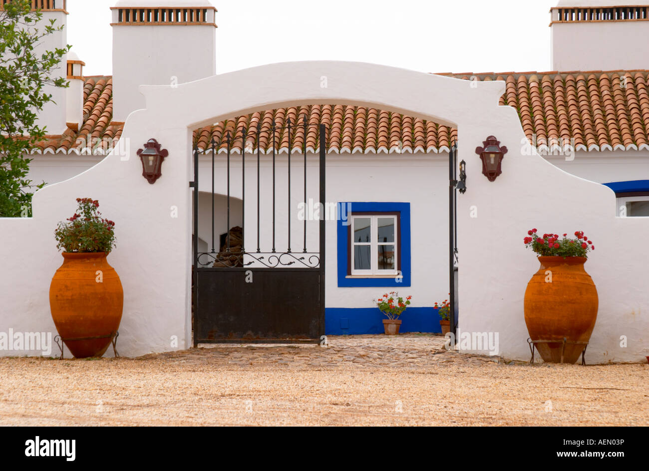 The old farm house in traditional Portuguese style. Herdade da ...