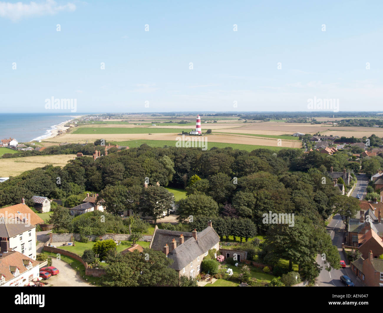 VIEW OF VILLAGE FROM THE TOP OF SAINT MARYS CHURCH HAPPISBURGH NORFOLK ...