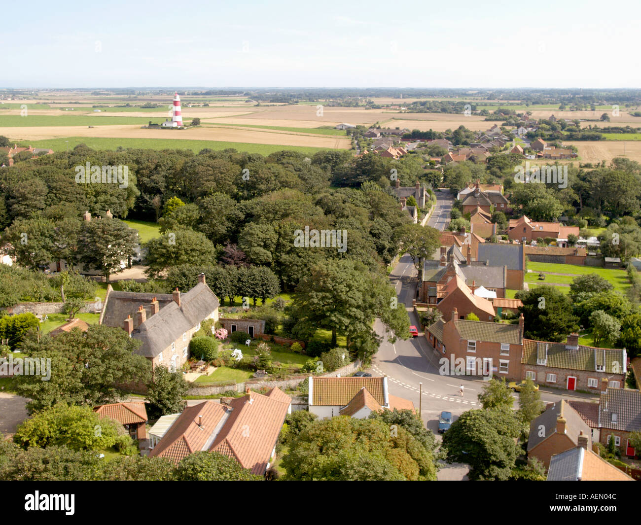 VIEW OF VILLAGE FROM THE TOP OF SAINT MARYS CHURCH HAPPISBURGH NORFOLK ...