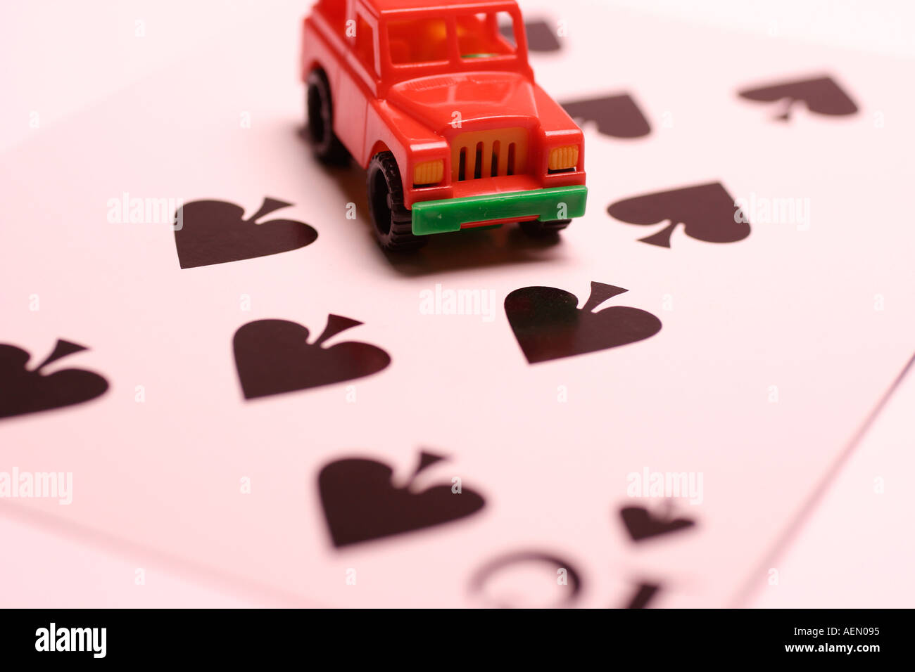 Toy Car on Playing Card Stock Photo - Alamy