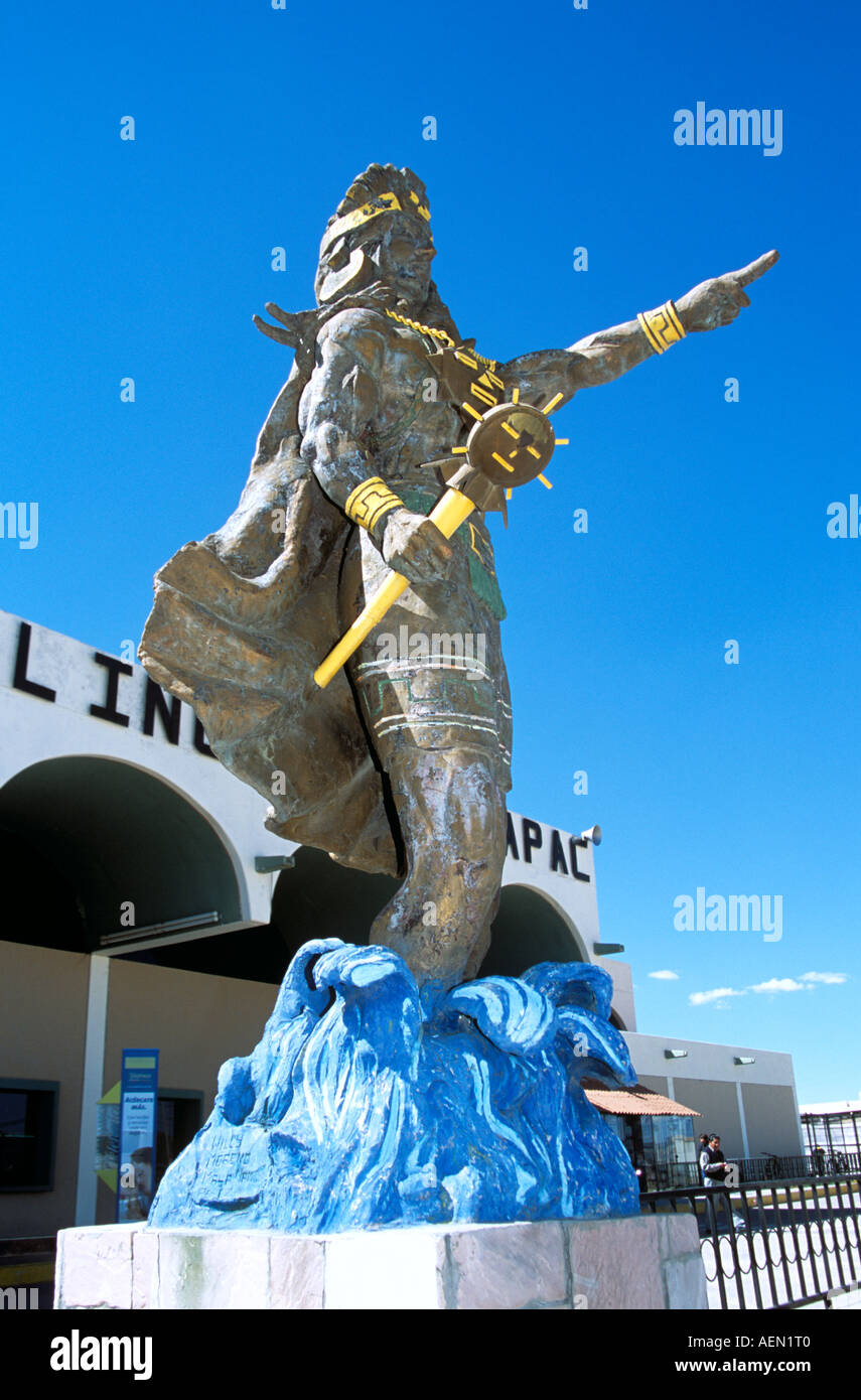 Statue of Peruvian Indian, Juliaca Airport, Juliaca, Peru Stock Photo ...