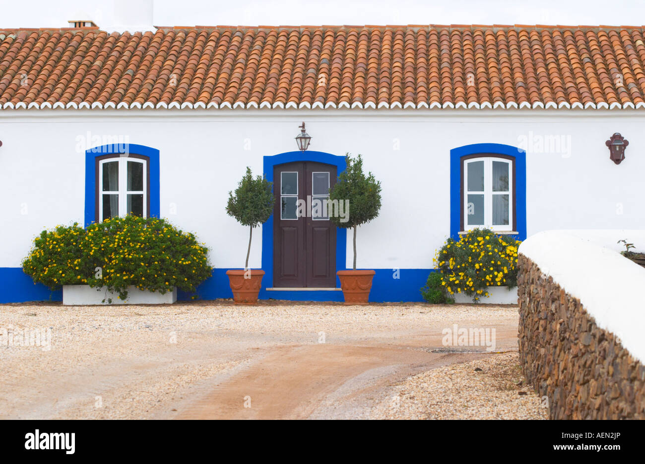 The old farm house in traditional Portuguese style. Herdade da ...