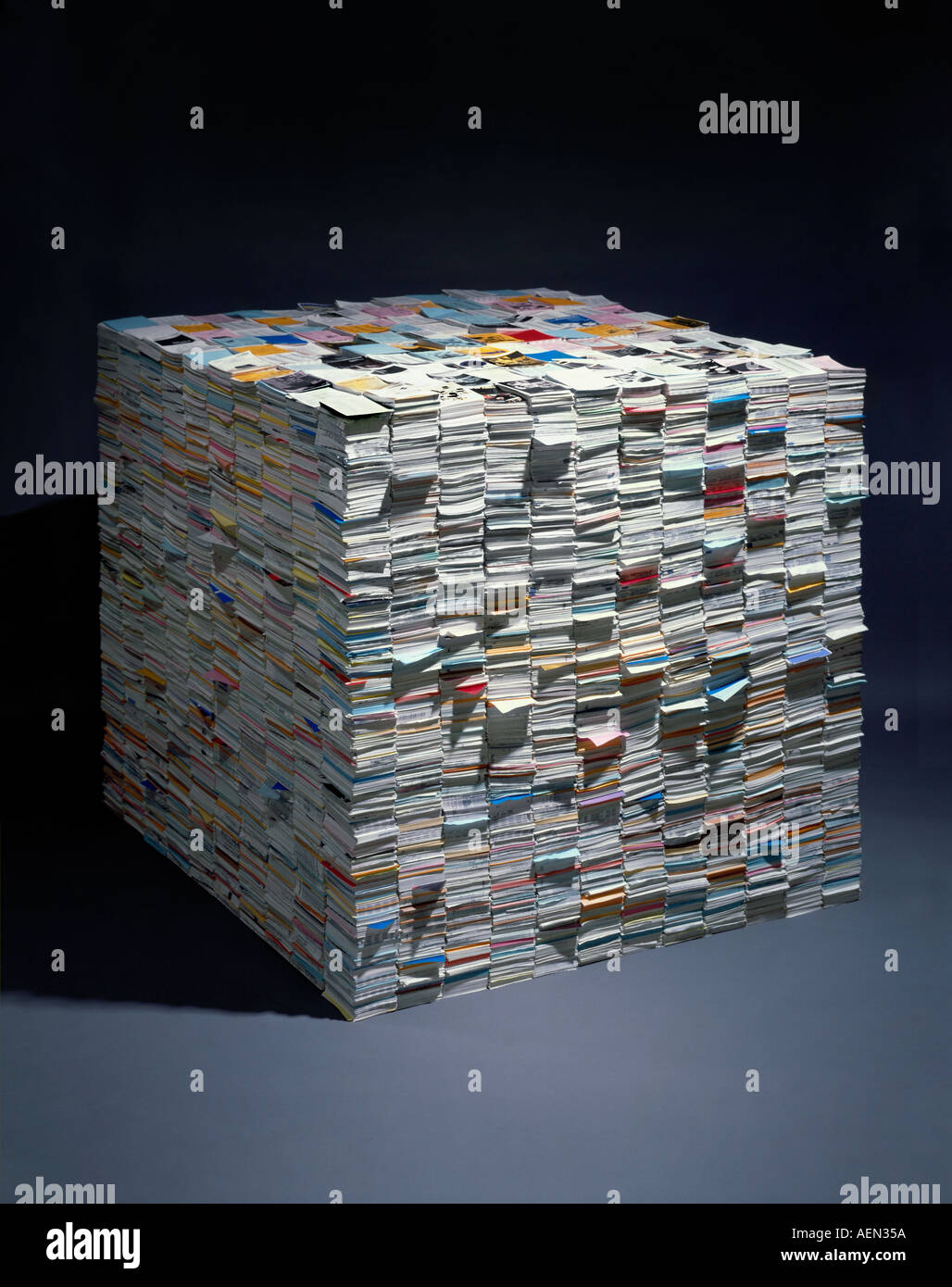still life of large paper stack on background Stock Photo - Alamy