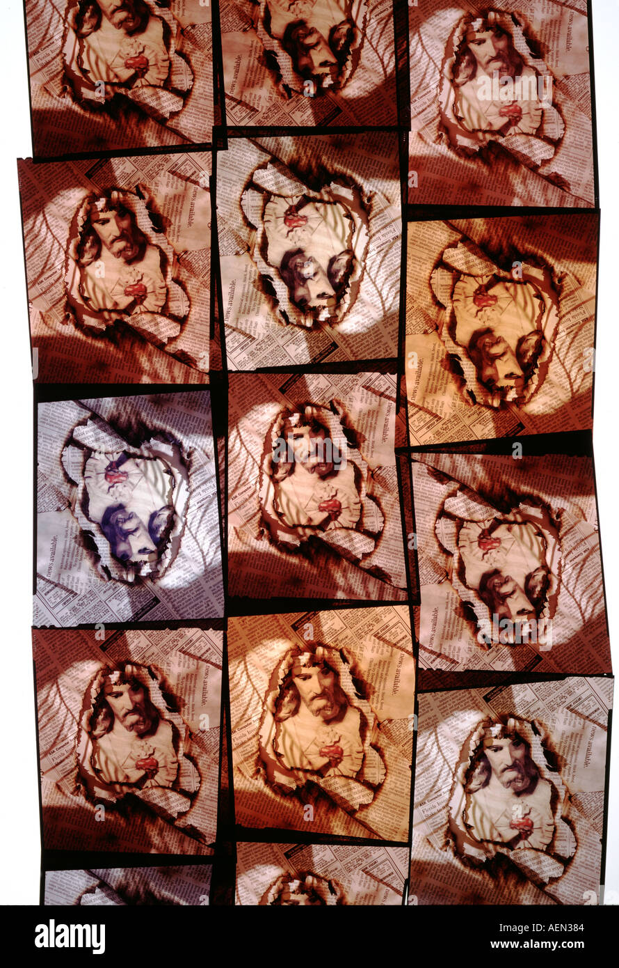 montage of Jesus and newspaper Stock Photo - Alamy