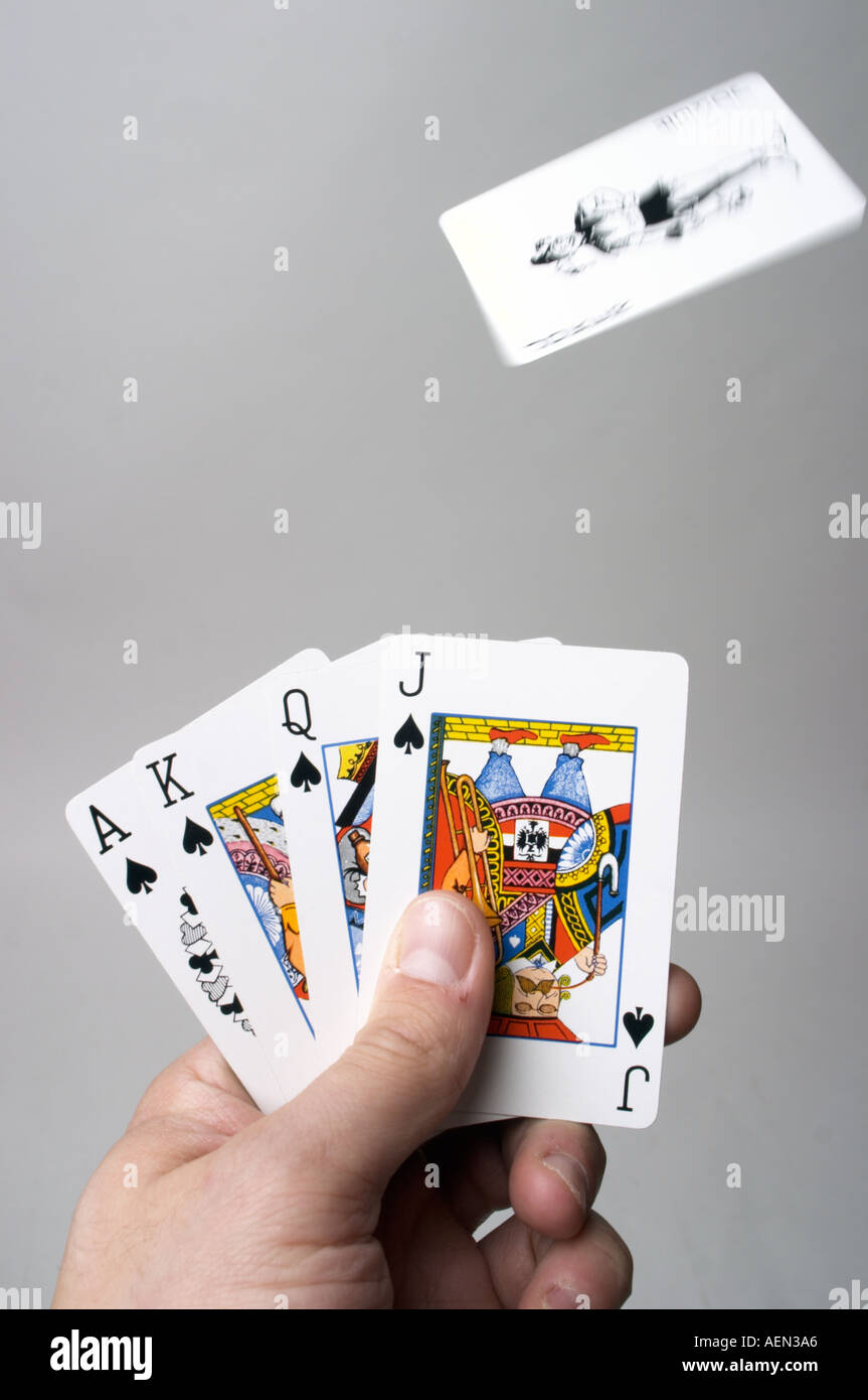 Playing card game of poker Full house high jokers wild fly poker player ...