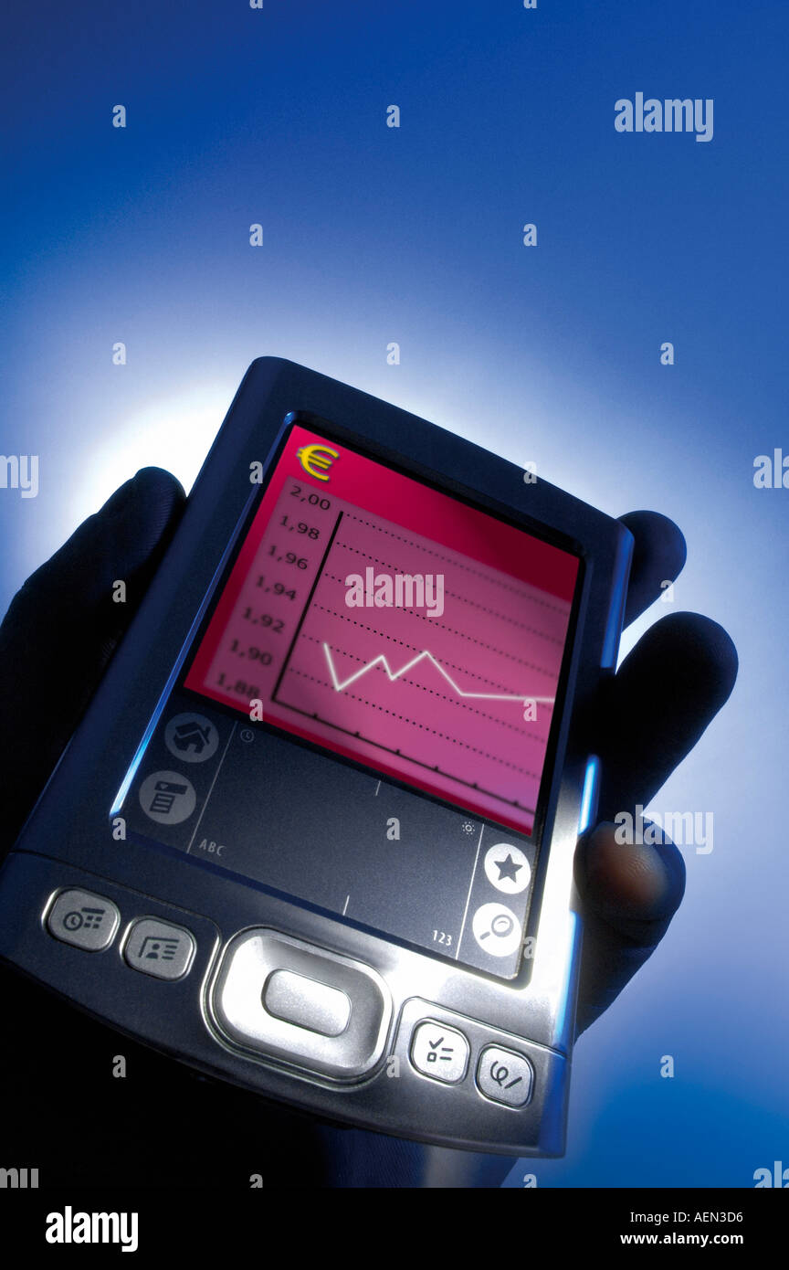 PDA PALM PILOT ORGANIZER WITH HANDS Stock Photo - Alamy