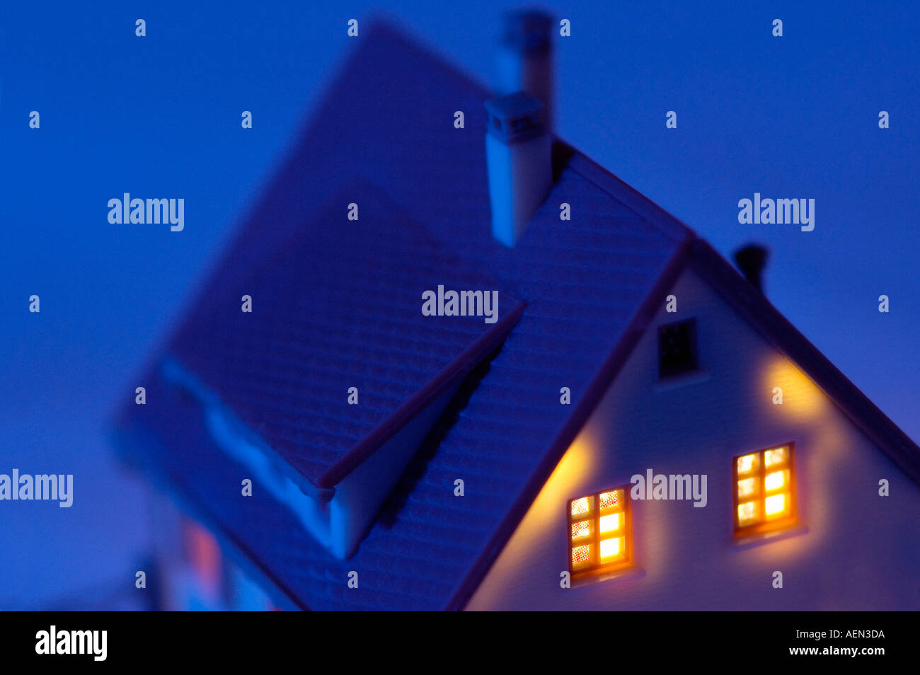 MINIATURE HOUSE MODEL IN CHRISTMAS SEASON Stock Photo - Alamy