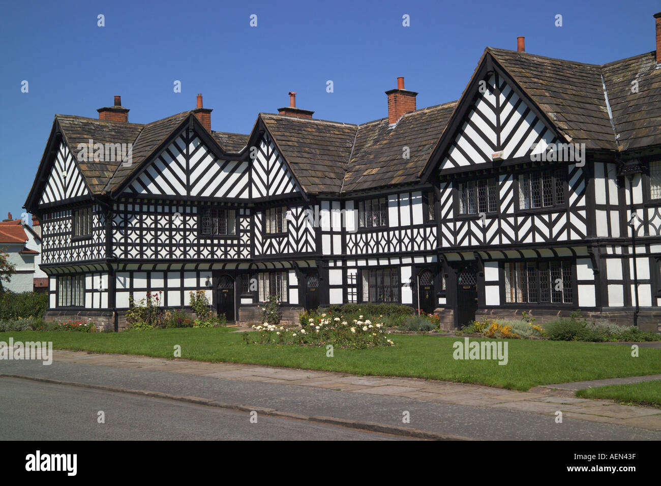 Housing and Gardens Port Sunlight Village Wirral Merseyside England ...