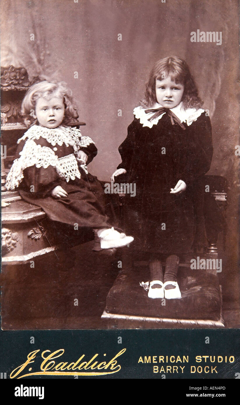 Two Edwardian Children Photographed by J Caddick American Studio Barry ...