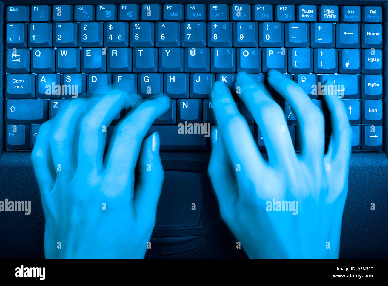 Typing computer keyboard laptop blurred hi-res stock photography and ...