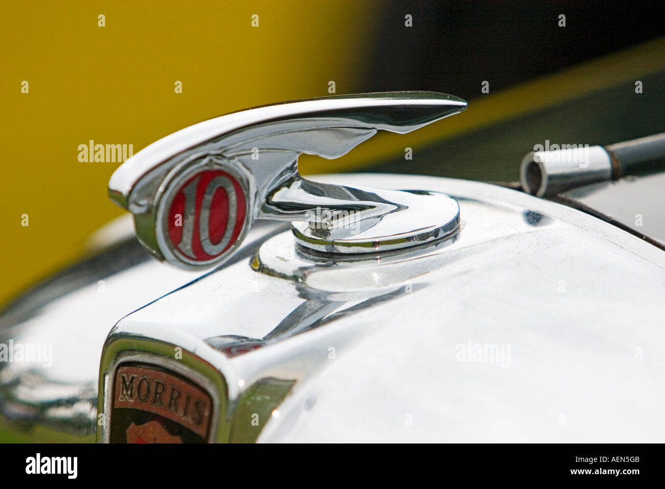 Morris 10 radiator grill, marque and hood ornament at vintage vehicle ...