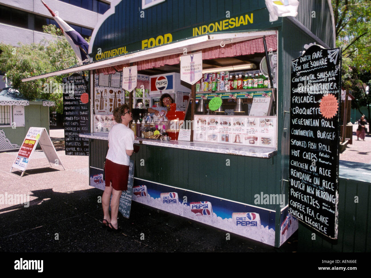 New Zealand Auckland Dutch and Indonesian food Stock Photo - Alamy