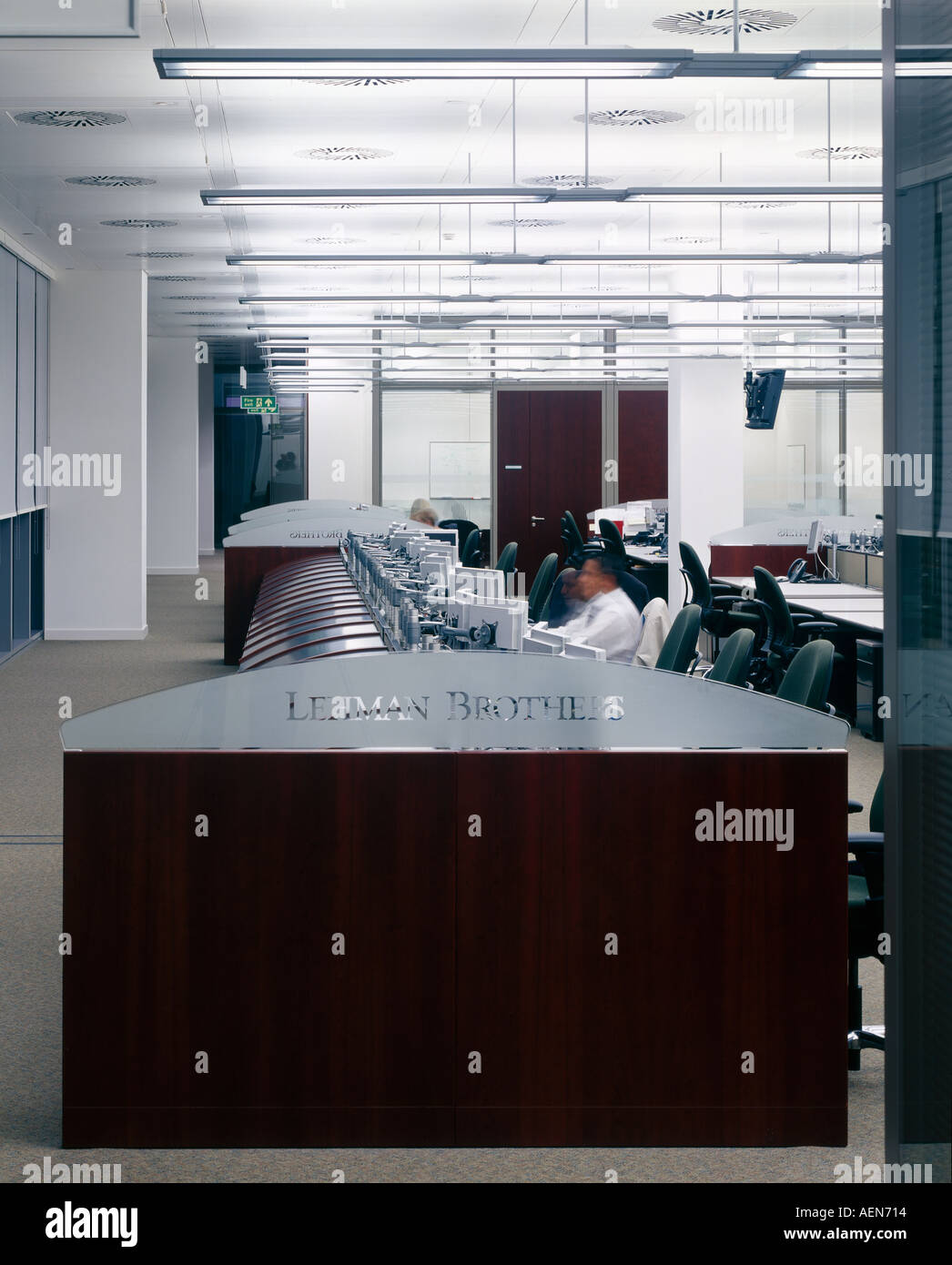 Lehman Brothers, 25 Bank Street, Canary Wharf, London, 2004. Office ...