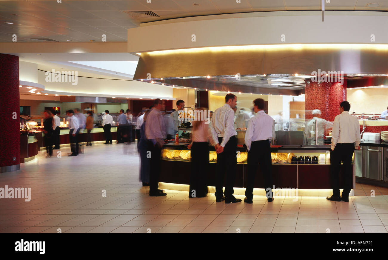 Lehman Brothers, 25 Bank Street, Canary Wharf, London, 2004. Cafeteria ...