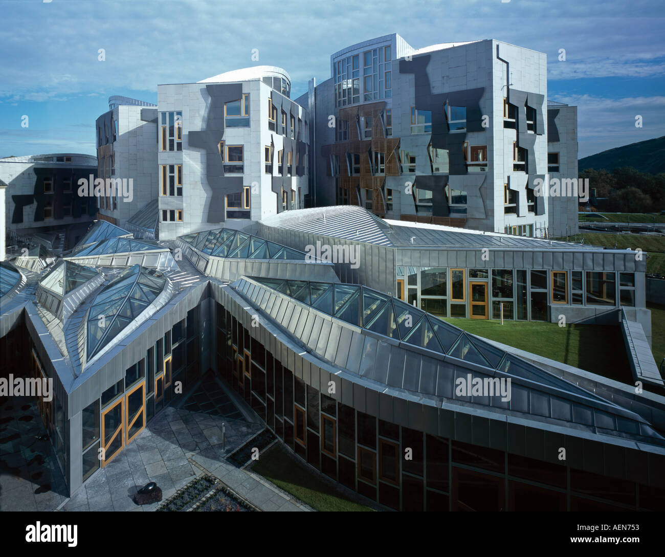 The Scottish Parliament, Edinburgh, Scotland. Garden Foyer in ...