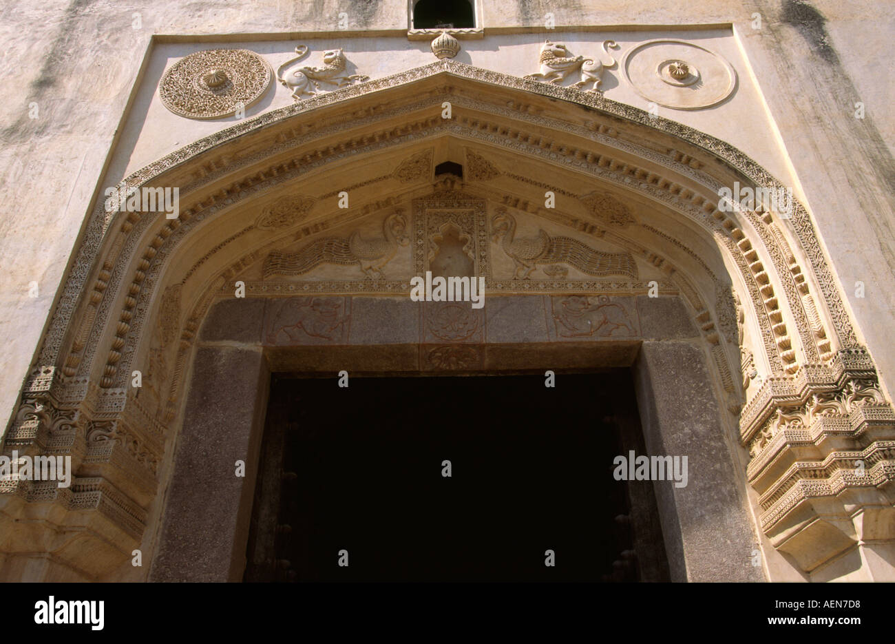 India Andhra Pradesh Hyderabad Golconda Fort entrance gate Stock Photo ...