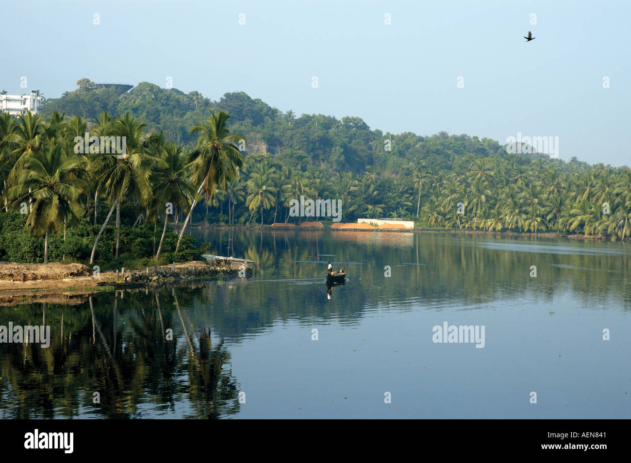 River lake backwaters Trivandrum Thiruvananthapuram Kerala India travel ...