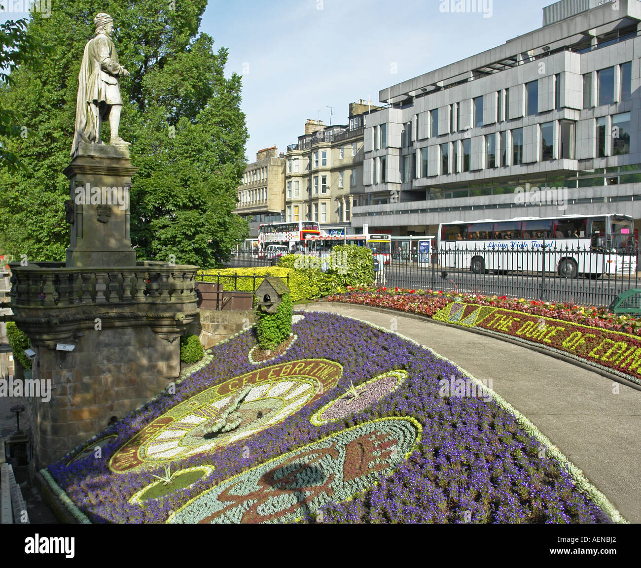 The famous Flower Clock in Princes Street Gardens Edinburgh Stock Photo ...