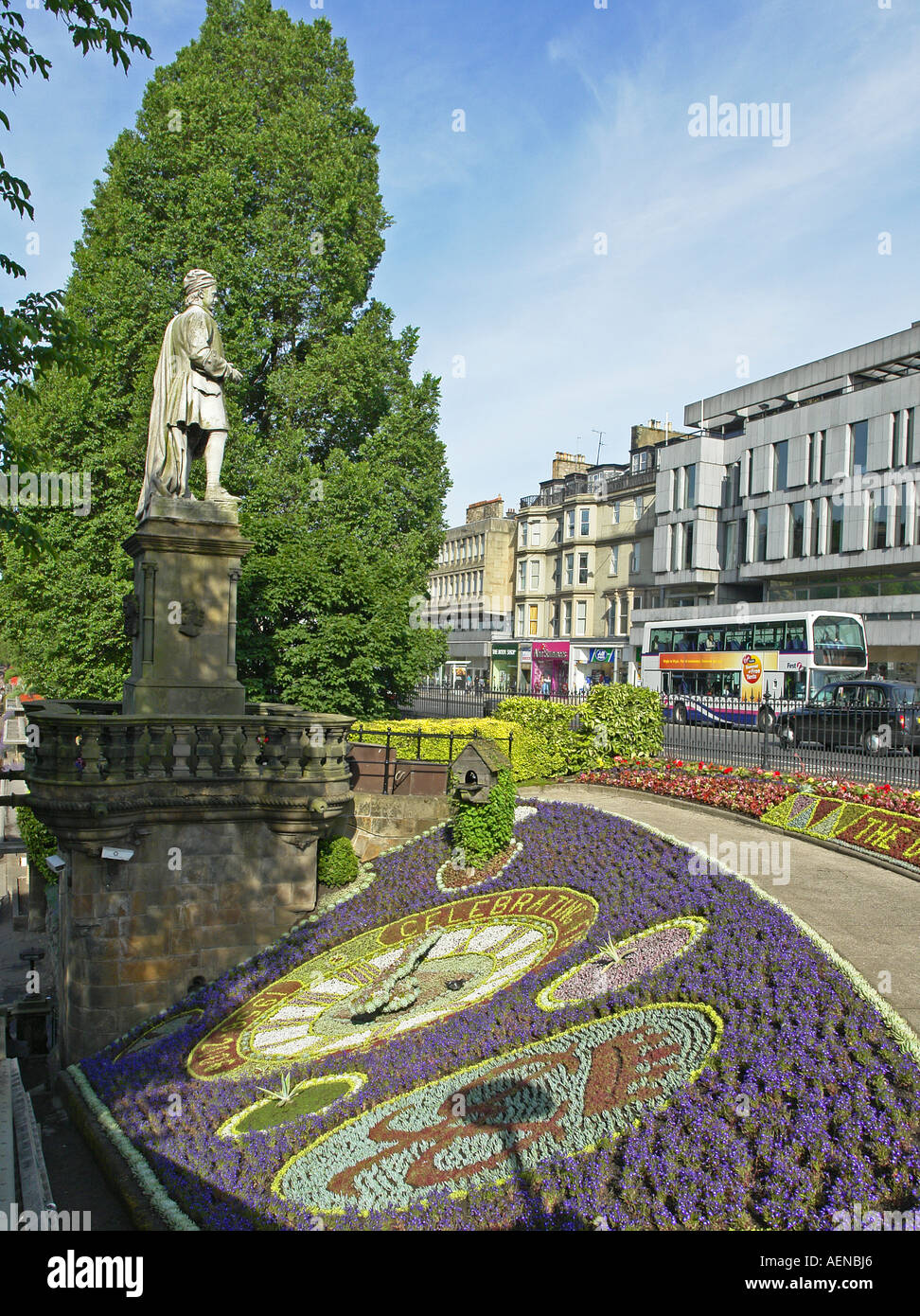 The famous Flower Clock in Princes Street Gardens Edinburgh Stock Photo ...