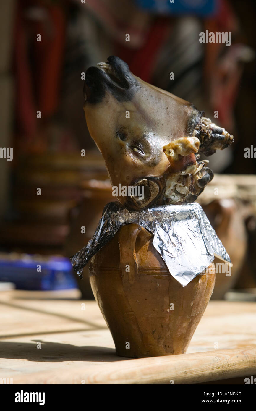 Cooked sheep's head on a jar in the Souks in Marrakech Stock Photo - Alamy