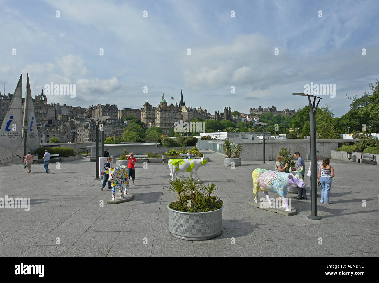 Open area above Princes Mall in the Centre of Edinburgh looking towards ...