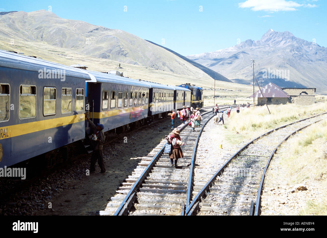 Blue peru rail trains hi-res stock photography and images - Alamy