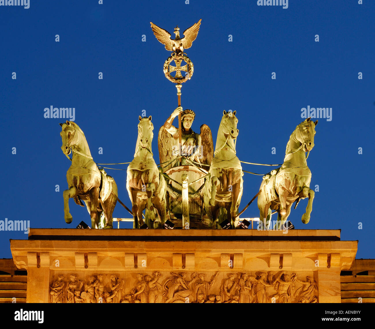 the victory statue on top of the brandenburg gate in berlin photograph ...
