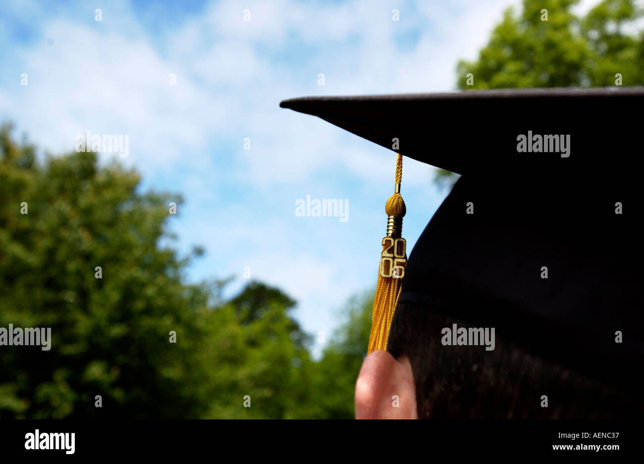 Close up detail of graduation cap with 2005 tassel Stock Photo - Alamy