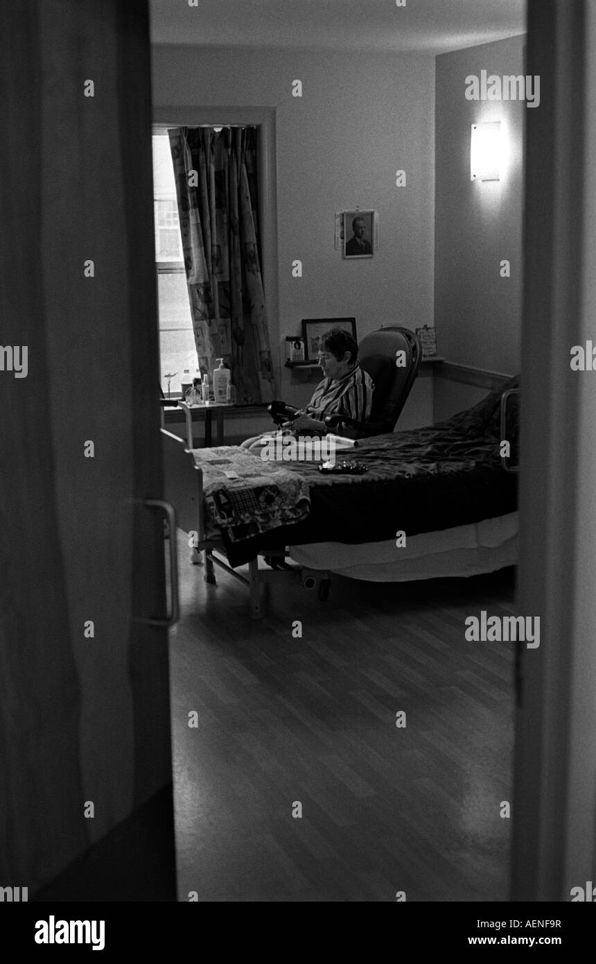 Elderly woman retirement home Black and White Stock Photos & Images - Alamy