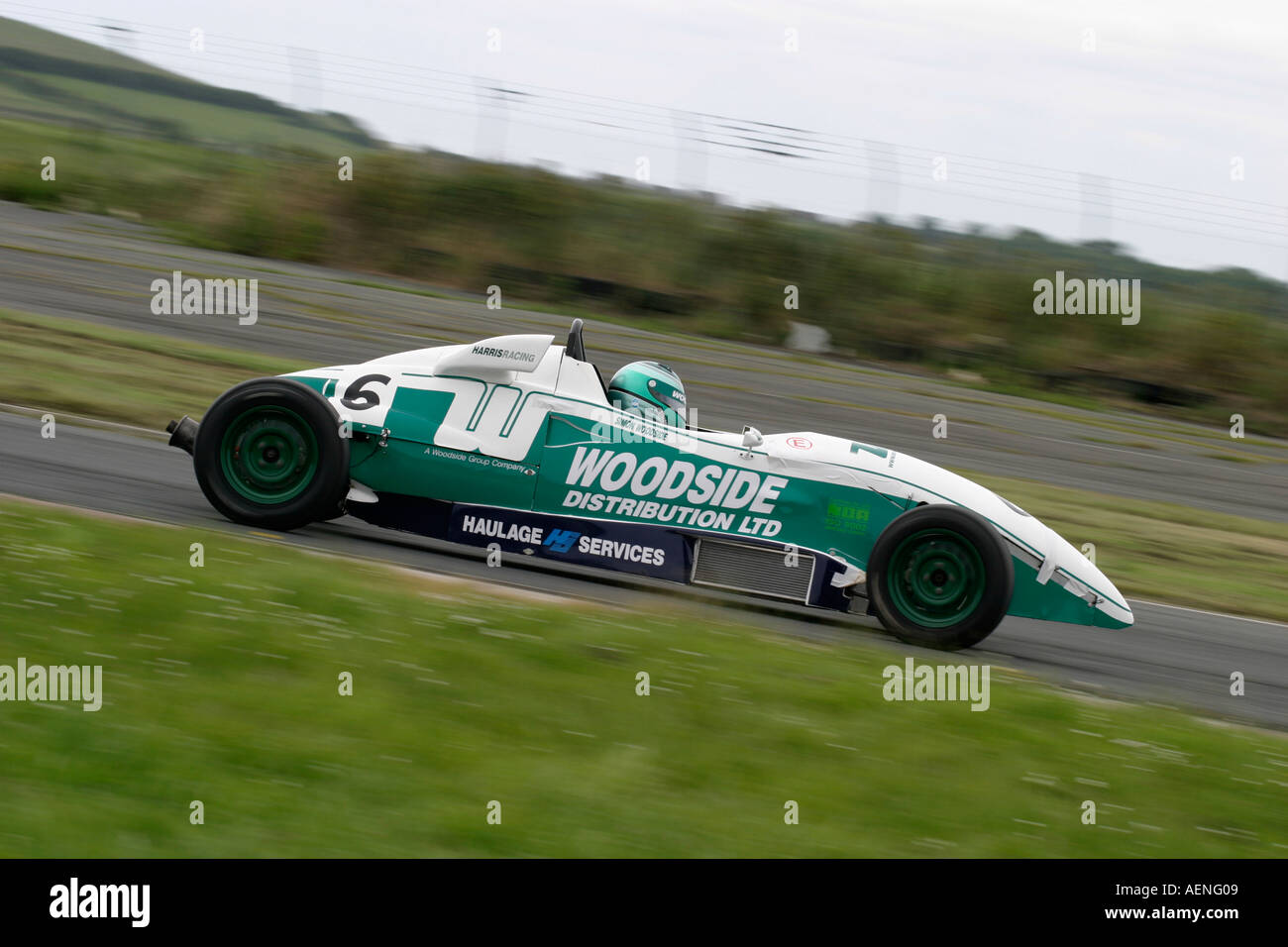 Simon Woodside from Templepatrick in his green white Swift SC95 formula ...