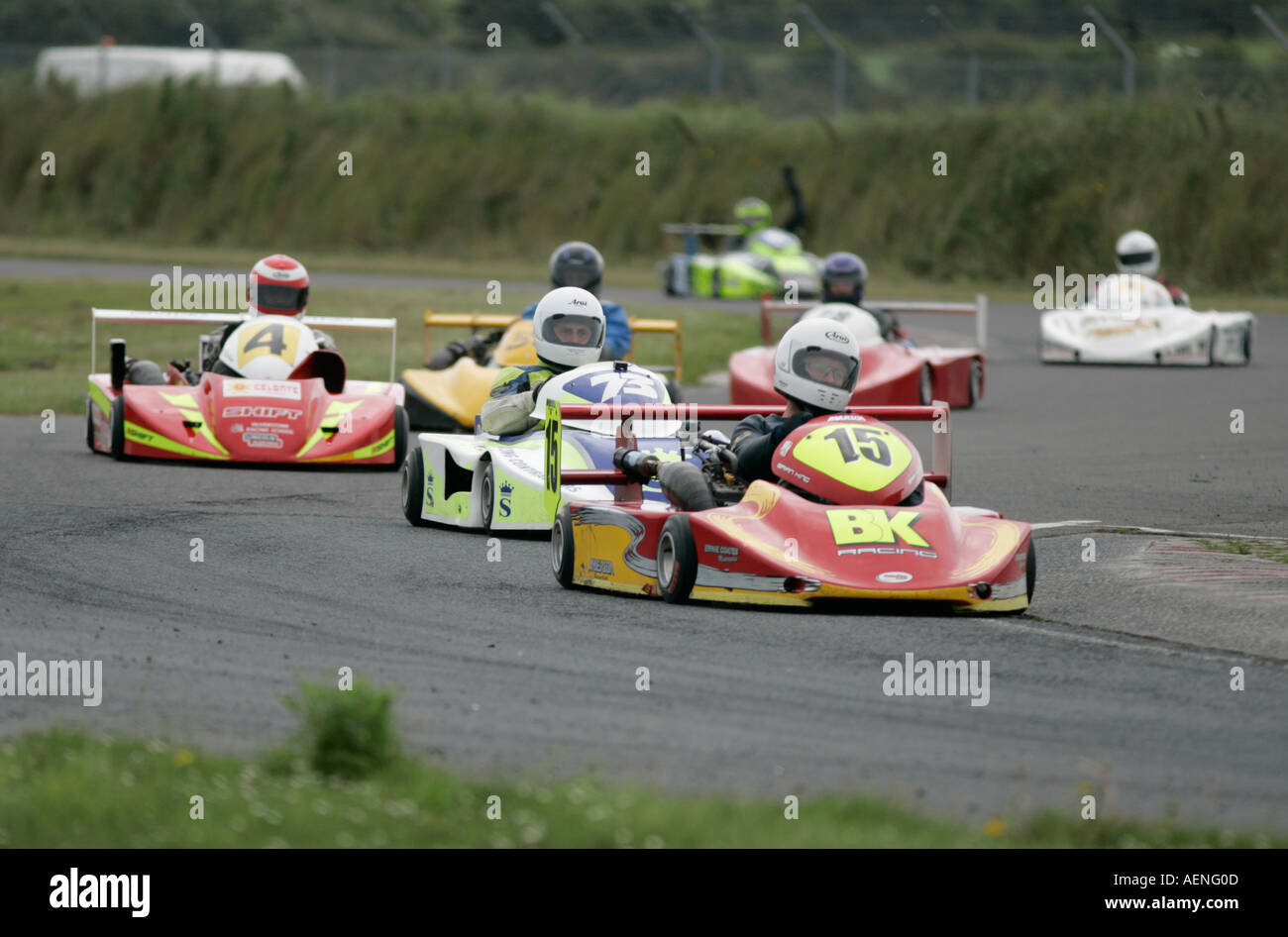 250cc 250 cc superkart gearbox kart action at the chicane at Kirkistown ...