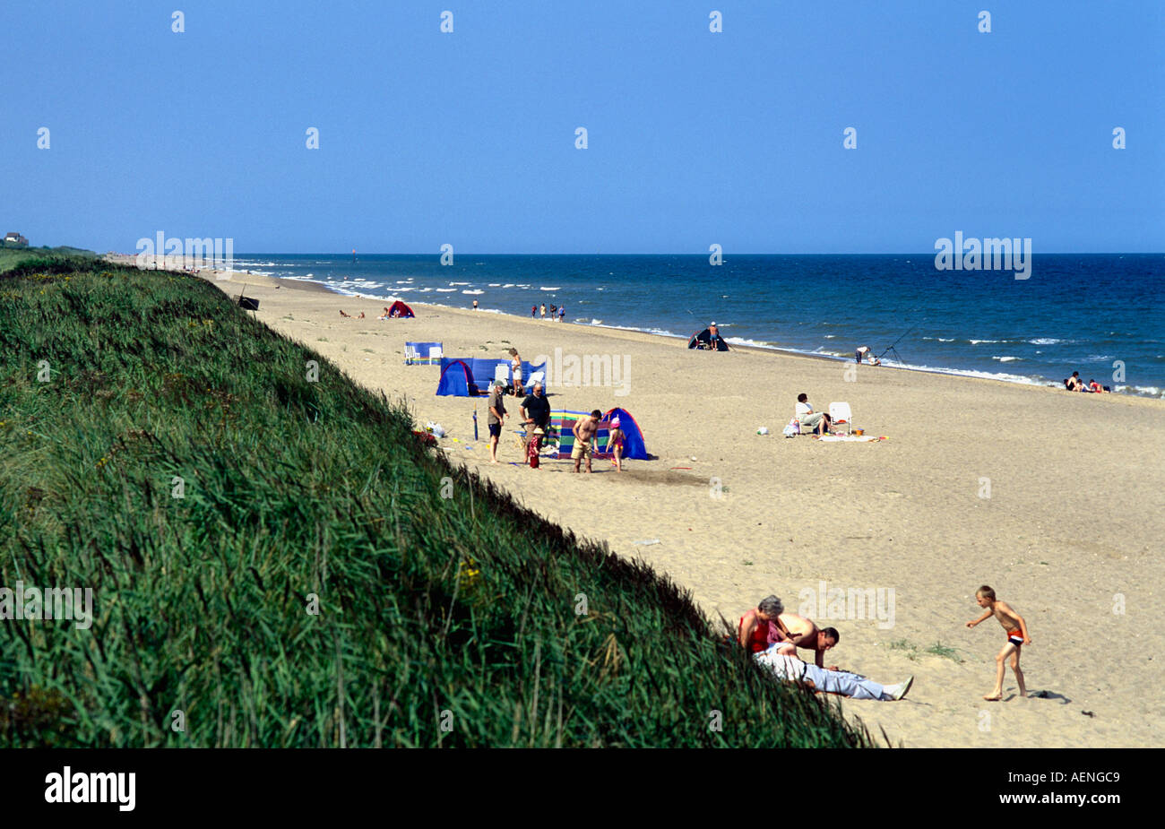 Chapel Six Marsh Long sandy beach north of Chapel St Leonards towards ...